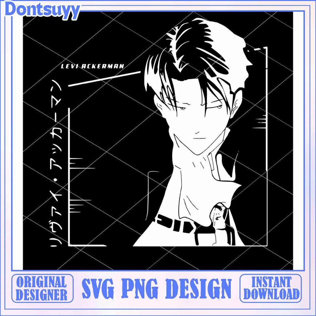 Levi Ackerman art, unique SVG and PNG instant download design - High-quality SVG and PNG files ...