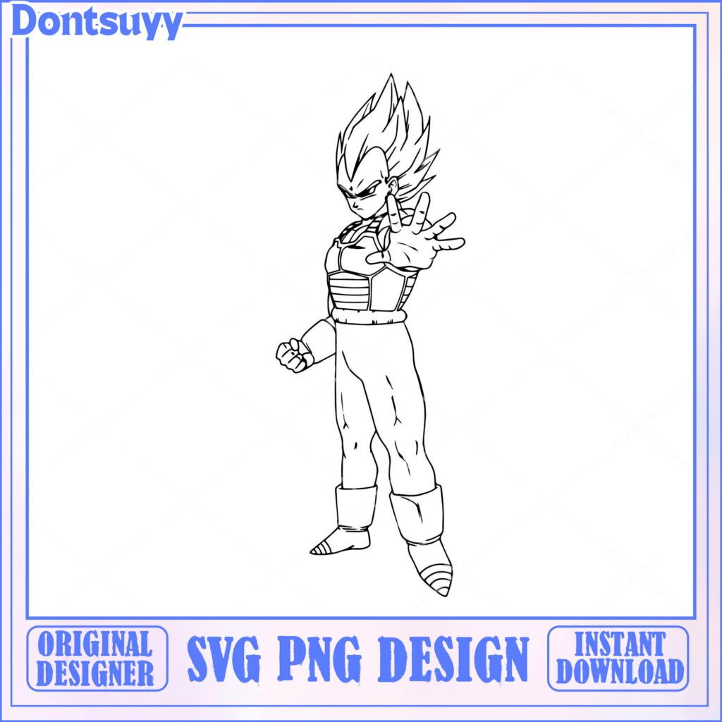 Vegeta SVG PNG, Instant Downloadable Design - High-quality SVG and PNG ...