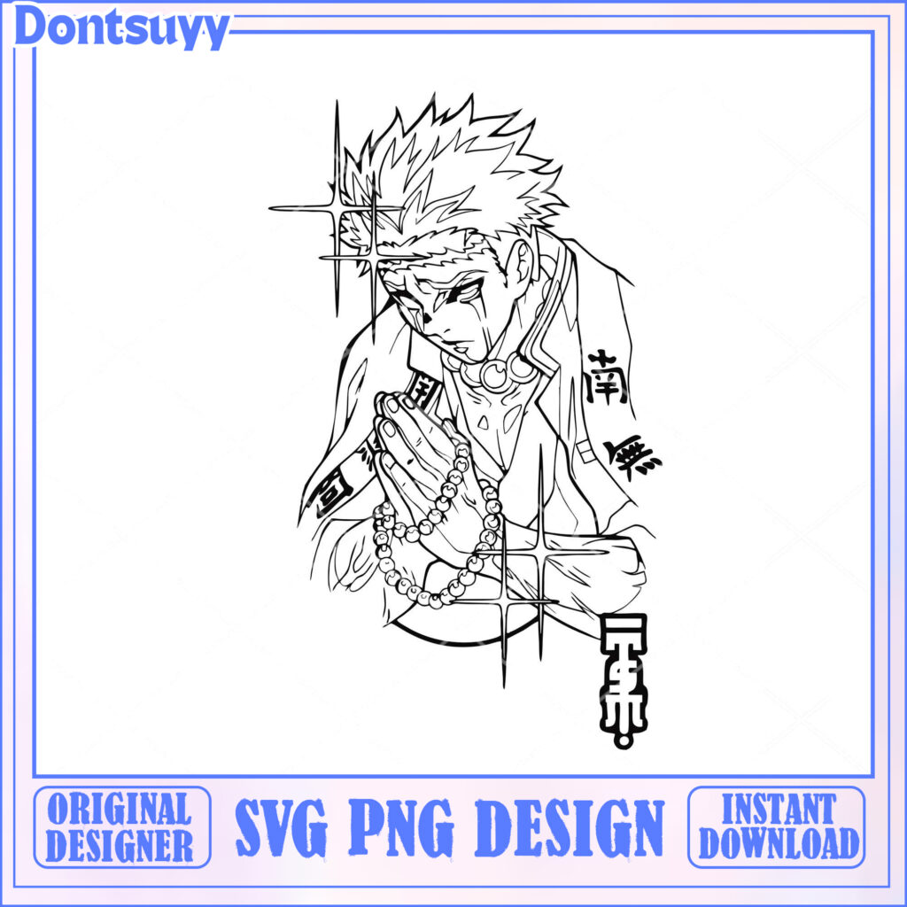 Praying Anime Boy SVG - High-quality SVG and PNG files for creative ...