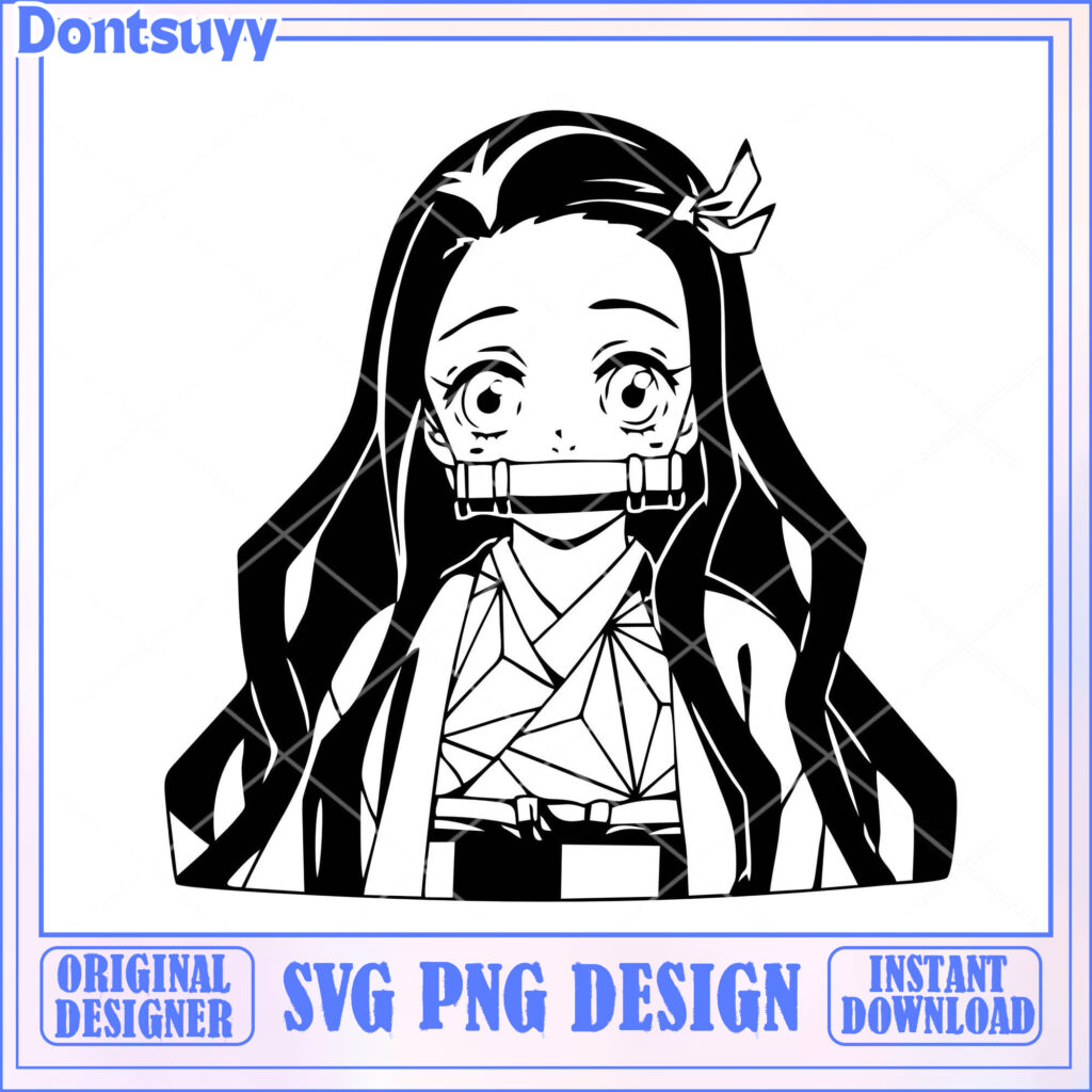 Nezuko Kamado Character Design from Demon Slayer SVG PNG - High-quality ...