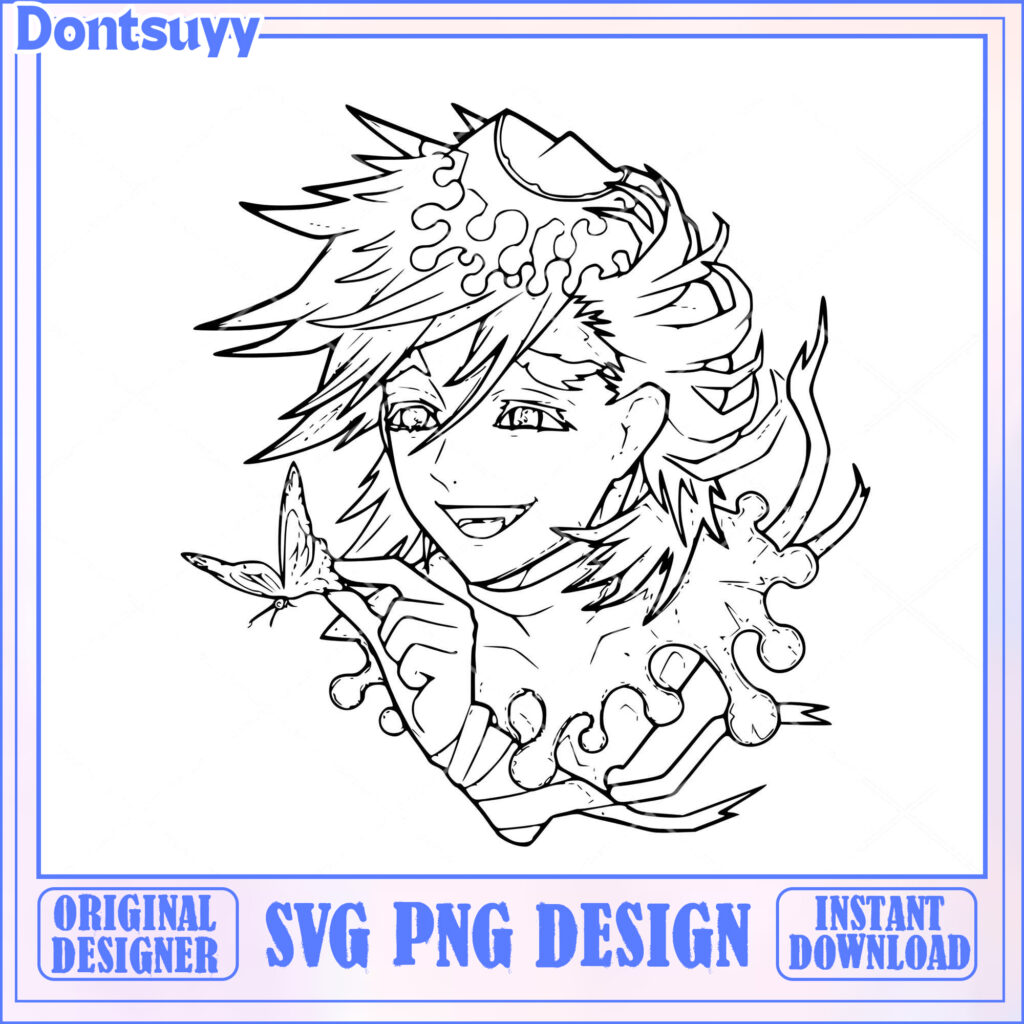 Muichiro Tokito Butterfly Demon Slayer - High-quality SVG and PNG files ...