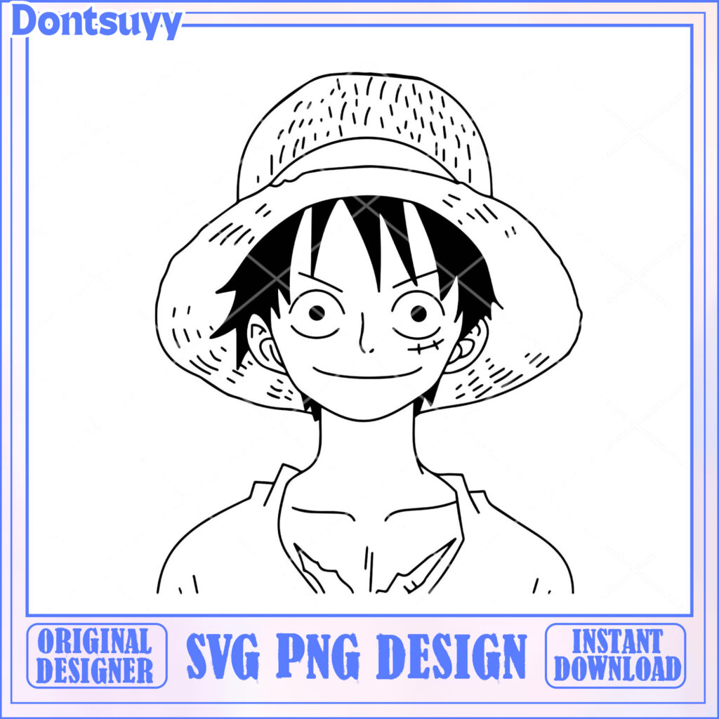 Luffy One Piece Character Design SVG PNG Downloadable Art - High ...