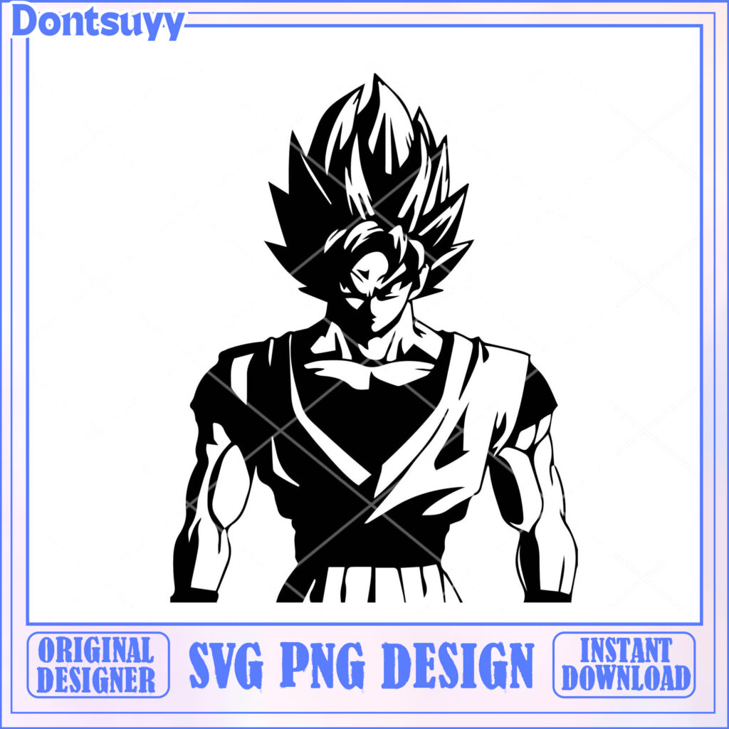 Goku SVG PNG Design - High-quality SVG and PNG files for creative projects.