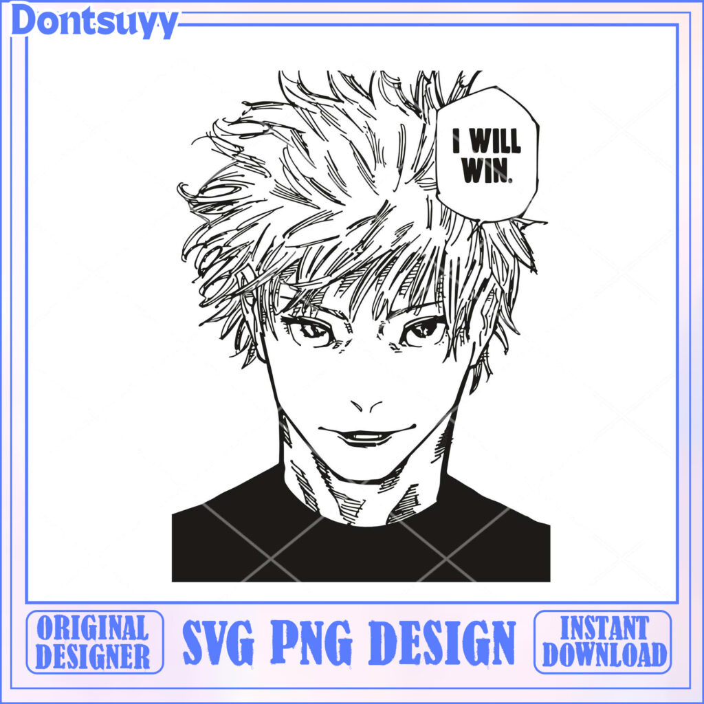 Gojo Satoru I Will Win Jujutsu Kaisen - High-quality SVG and PNG files ...