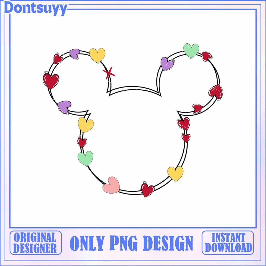 Mickey Mouse Hearts PNG, Instant Download - High-quality SVG and PNG ...