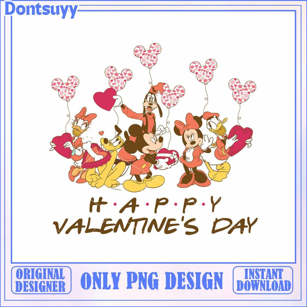 Happy Valentine's Day Disney PNG Clipart - Instant Download - High ...