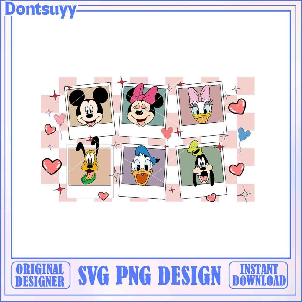 Fun Disney Character Photo Collage SVG Instant Download Design - High ...