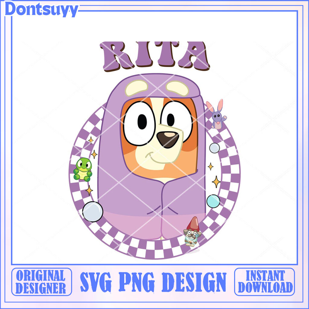 Rita Cute Character Design Bluey Series SVG PNG Download - High-quality ...