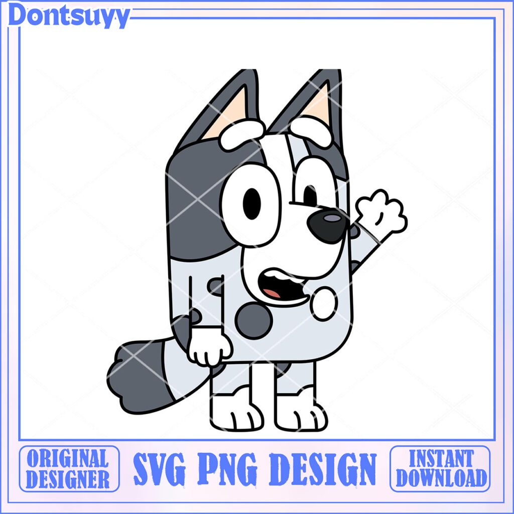 Bluey Waving Happy Moment Bluey Series PNG SVG Design - High-quality ...