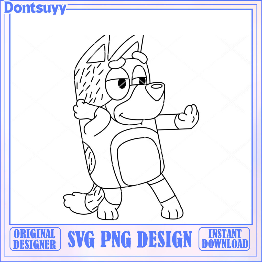 Bluey Pose Bluey - High-quality SVG and PNG files for creative projects.