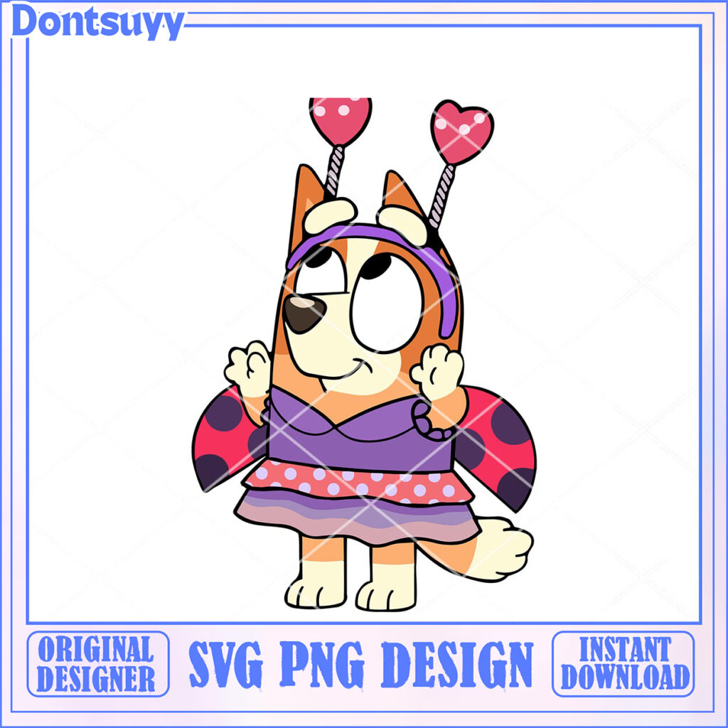 Bluey in Fairy Dress Fun Bluey Series SVG PNG Design - High-quality SVG ...