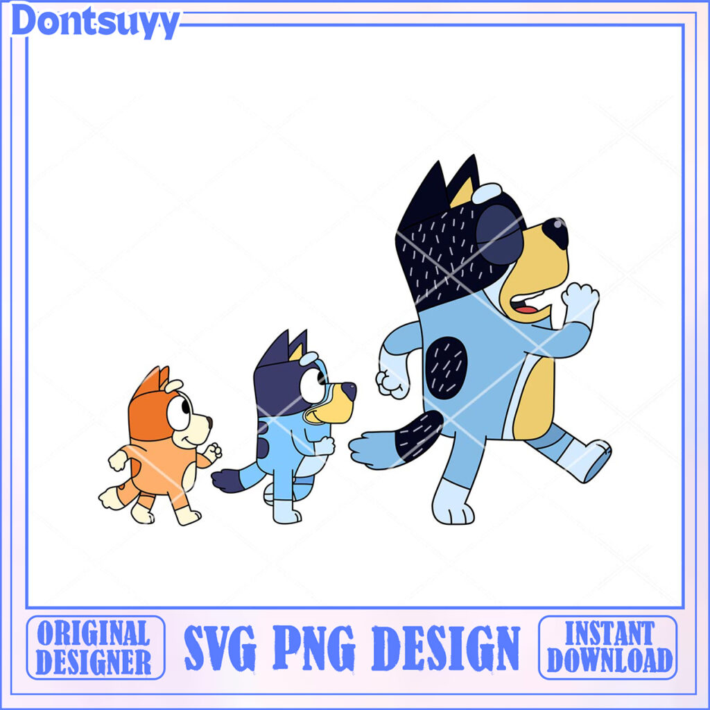 Bluey Heroes Running Bluey - High-quality SVG and PNG files for ...