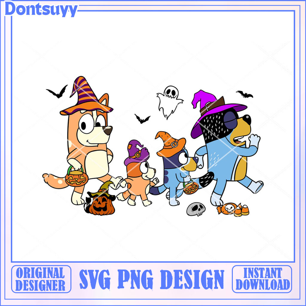 Bluey Halloween Adventure Bluey Series SVG PNG Design - High-quality ...