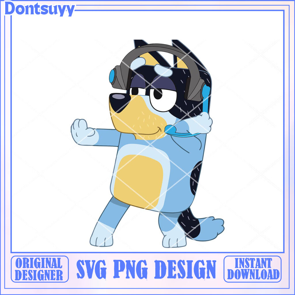 Bluey Gamer Bluey - High-quality SVG and PNG files for creative projects.