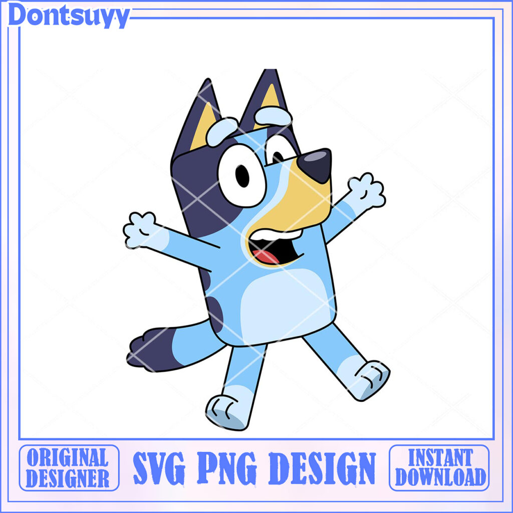 Bluey Excited Character Fun Bluey Series SVG PNG Design - High-quality ...
