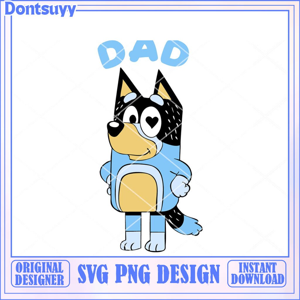 Bluey Dad Character Design from Bluey Series SVG PNG - High-quality SVG ...