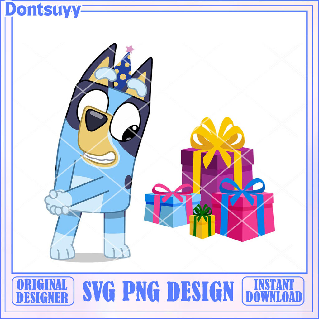 Bluey Celebrates with Presents Bluey Series Design - High-quality SVG ...