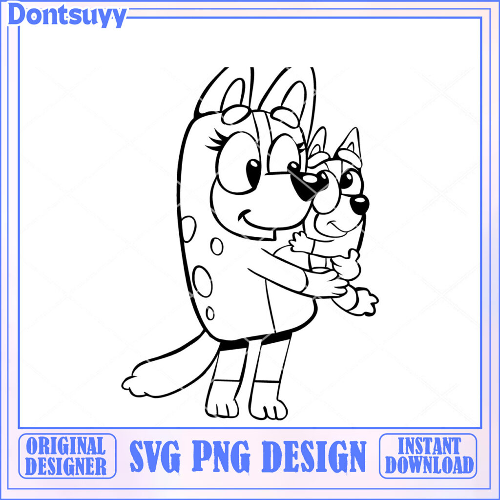 Bingo Bluey Hug PNG SVG - High-quality SVG and PNG files for creative ...