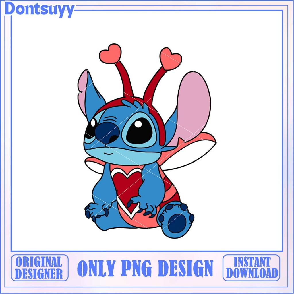 Adorable Stitch Character PNG with Heart Design - Instant Download ...
