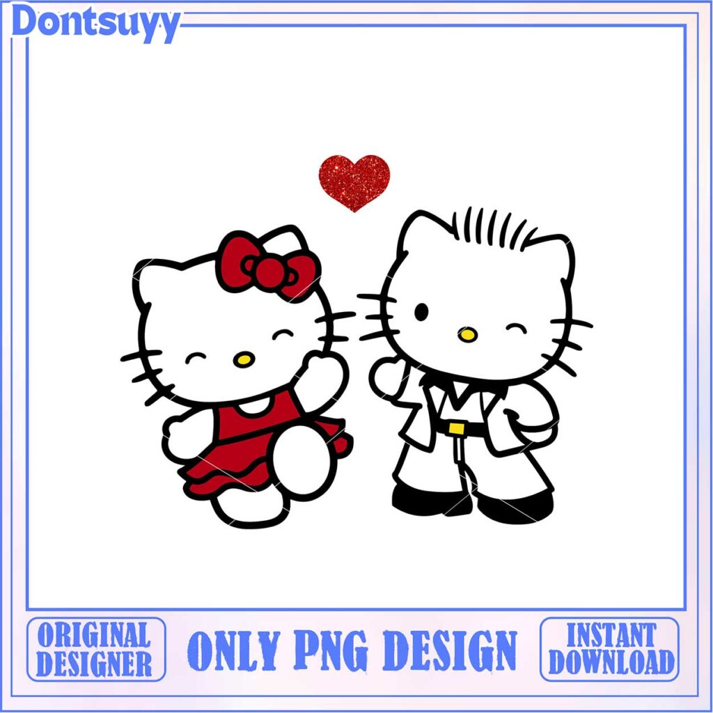 Adorable Hello Kitty Couple PNG Design for Instant Download - High ...