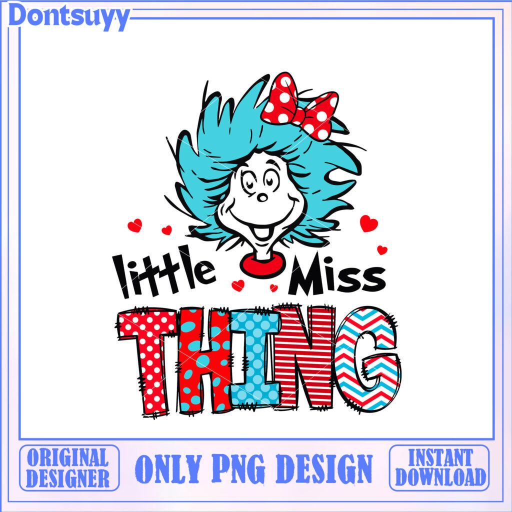 Little Miss Thing Fun PNG Design for Instant Download - High-quality ...