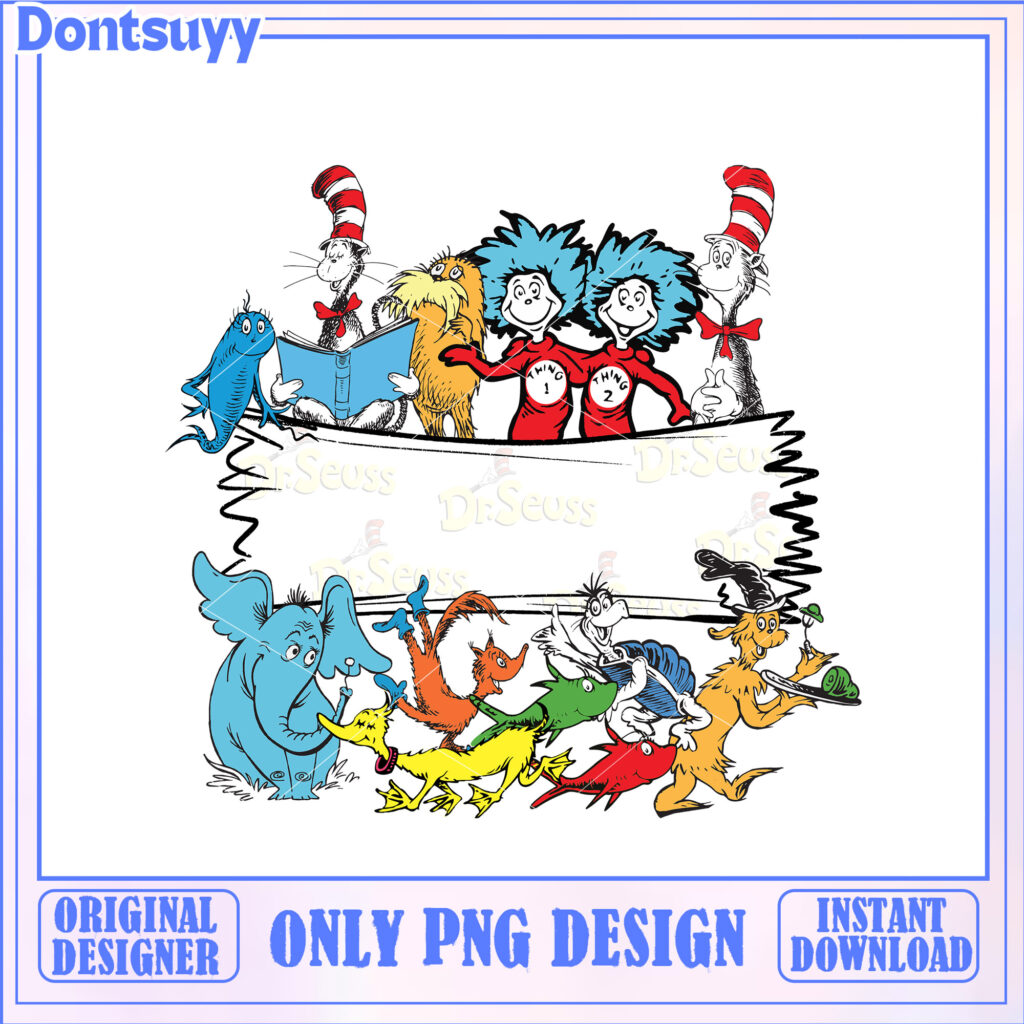 Fun Dr. Seuss Characters PNG Design for Instant Download - High-quality ...