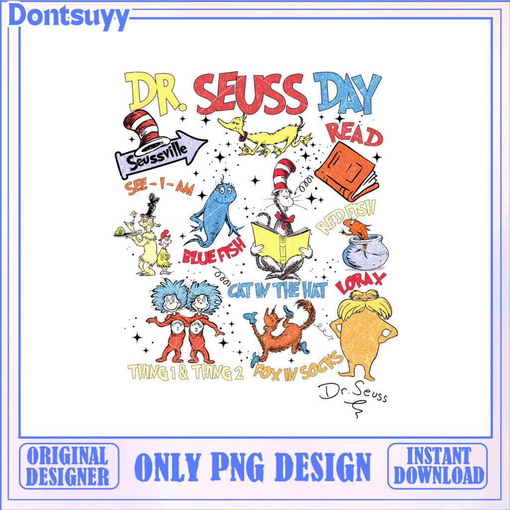 Celebrate Dr. Seuss Day Fun PNG Design for Kids' Crafts - High-quality ...