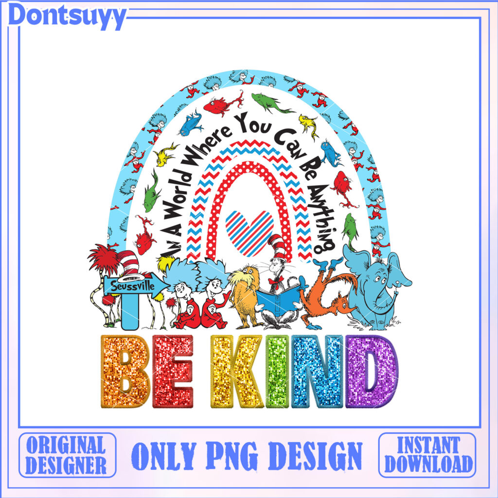 Be Kind Rainbow Design - Inspirational PNG Art for Kids - High-quality ...