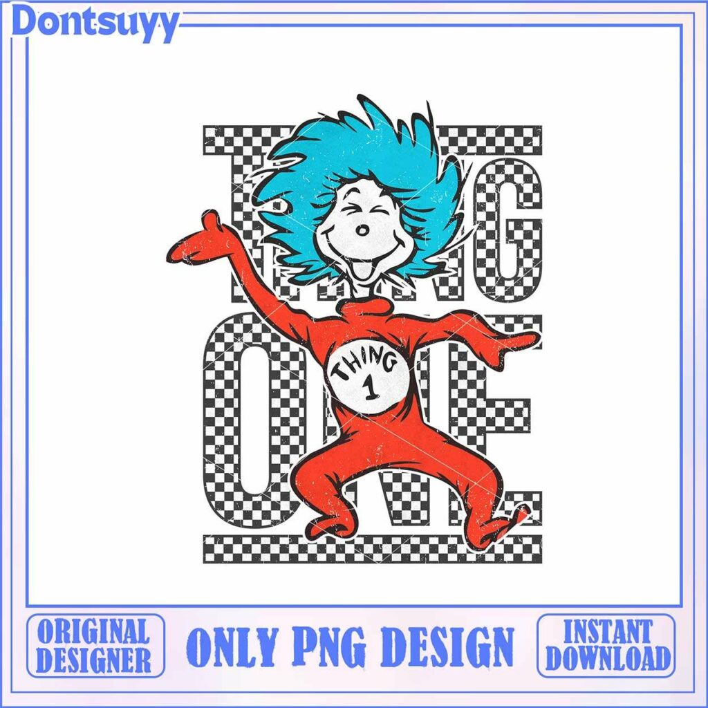 Thing 1 Character PNG Design Instant Download for Fun Crafts - High ...