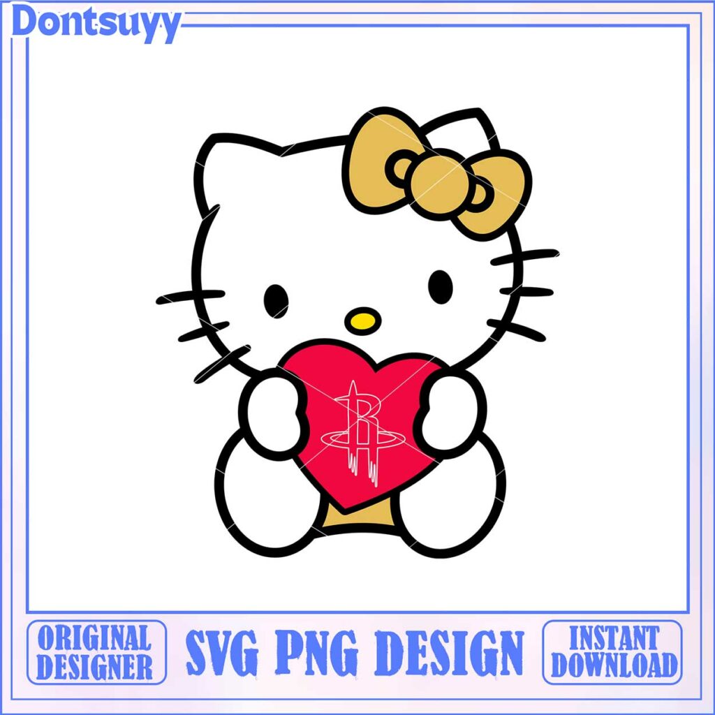 Hello Kitty Heart SVG File for Instant Download Graphic Design - High ...