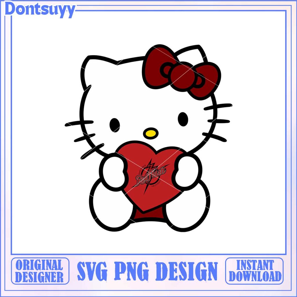 Hello Kitty Heart SVG Design for Cute Craft Projects Download - High ...