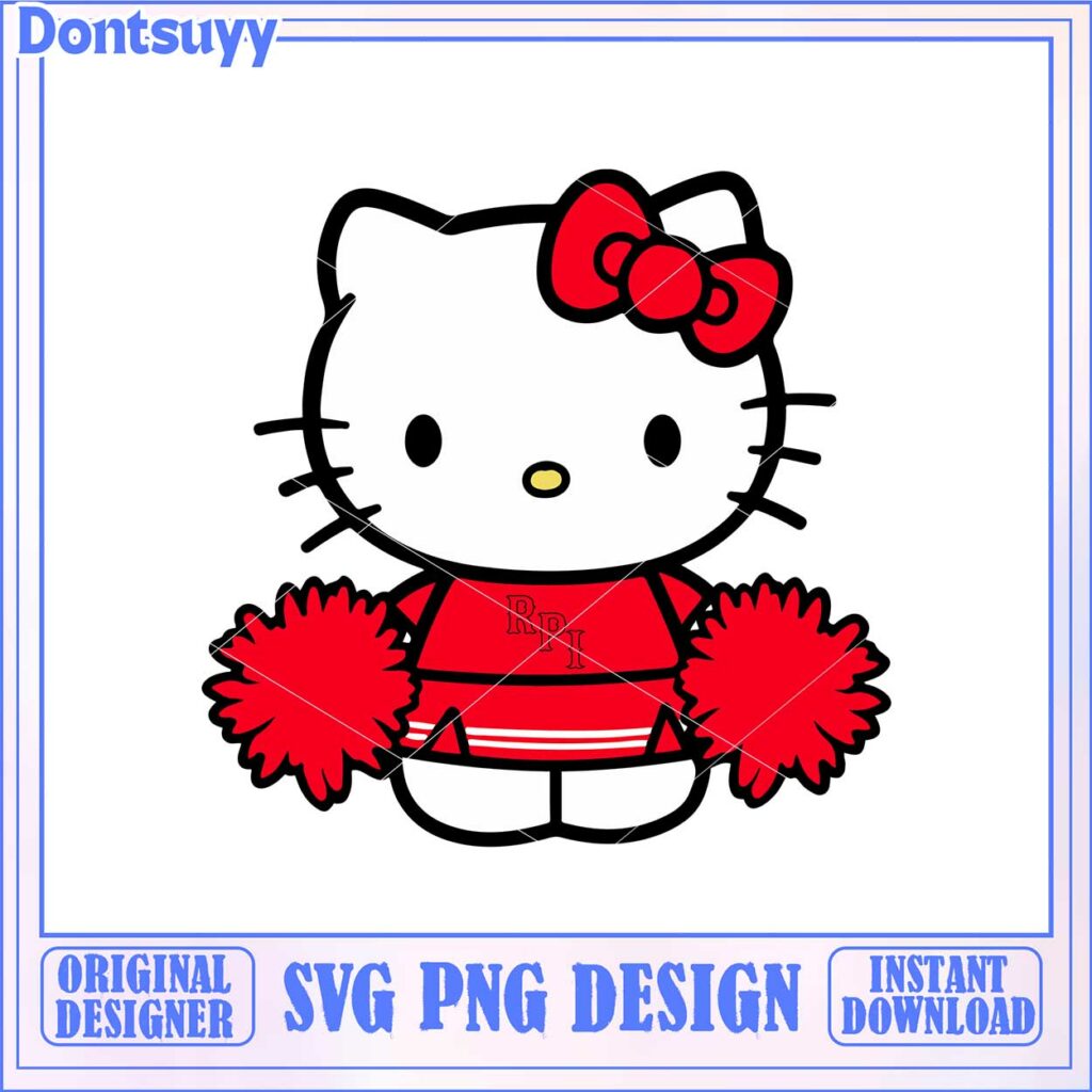 Hello Kitty Cheerleader SVG Cheer Pom Poms Instant Download - High ...