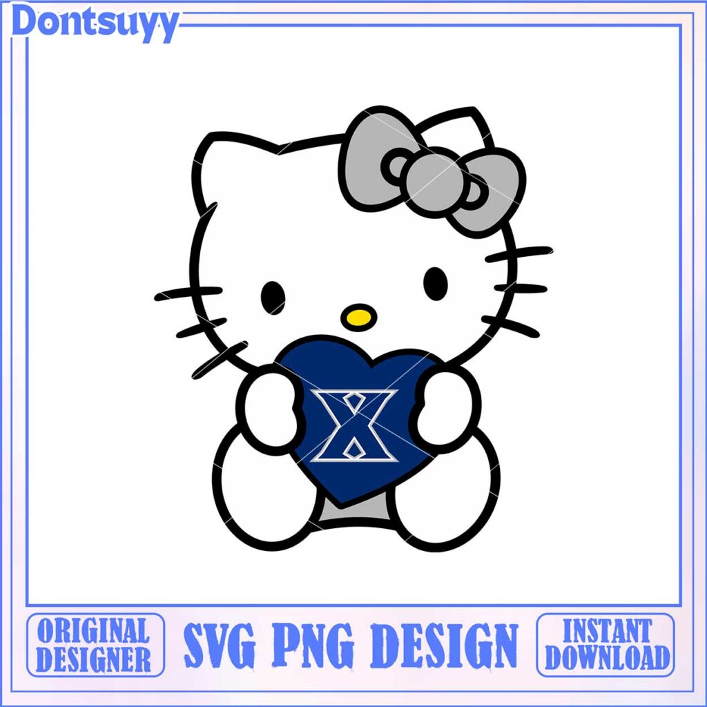 Cute Hello Kitty Holding Heart SVG File for Crafting Projects - High ...