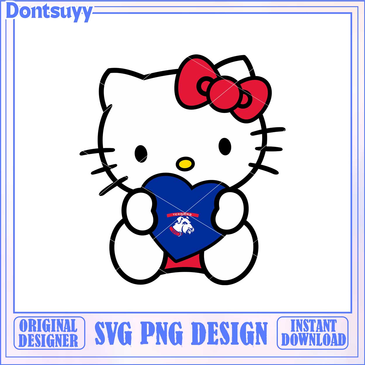 Cute Hello Kitty Heart SVG Graphic for Instant Download Design - High ...