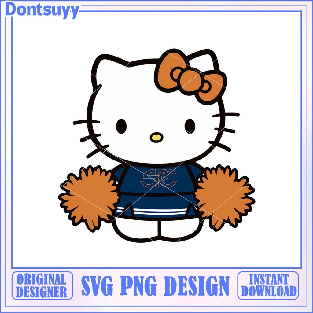 Cute Cheerleader Cat Character SVG Digital Download Design - High ...