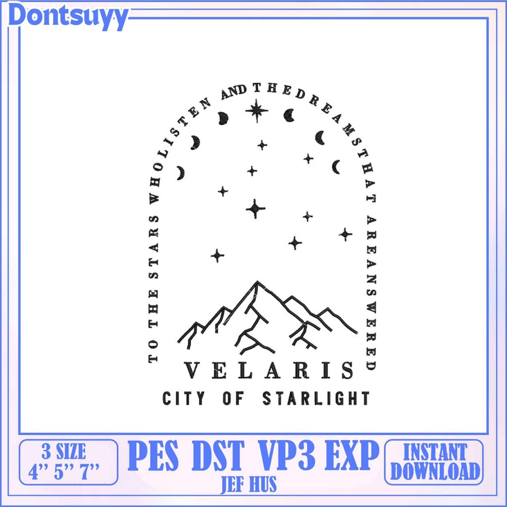 Velaris City of Starlight Embroidery Design Instant Download - High ...