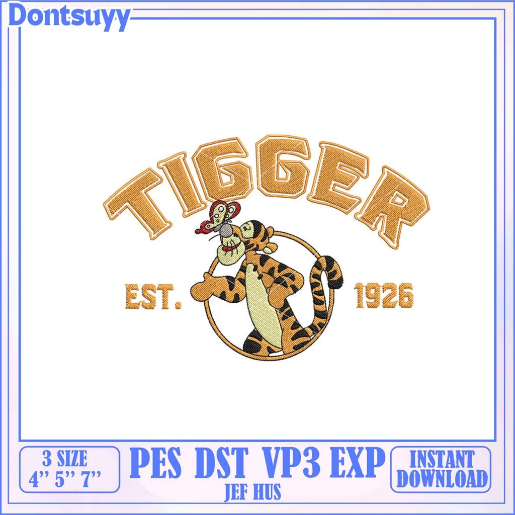 Tigger Embroidery Design Instant Download Multiple File Formats - High ...