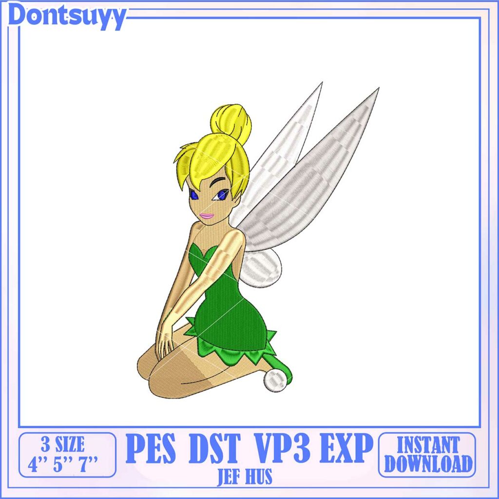 Tinkerbell Fairy Embroidery Design Instant Download 3 Sizes - High ...
