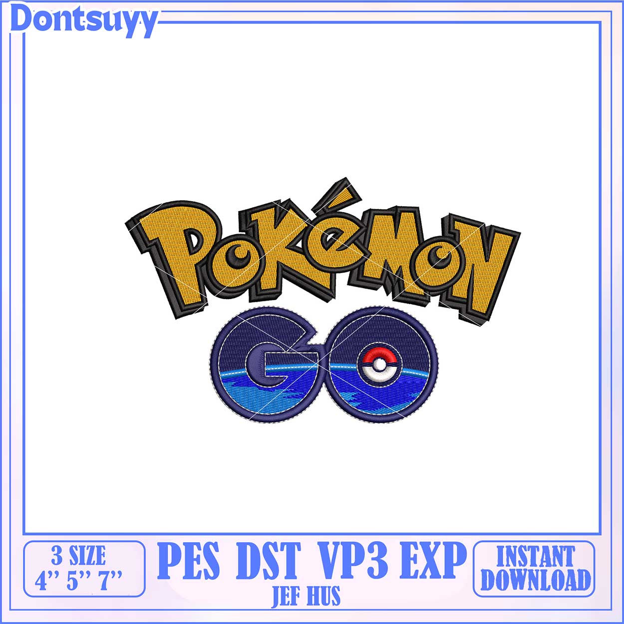 Pokemon Go Embroidery Design Instant Download Various Sizes - High ...