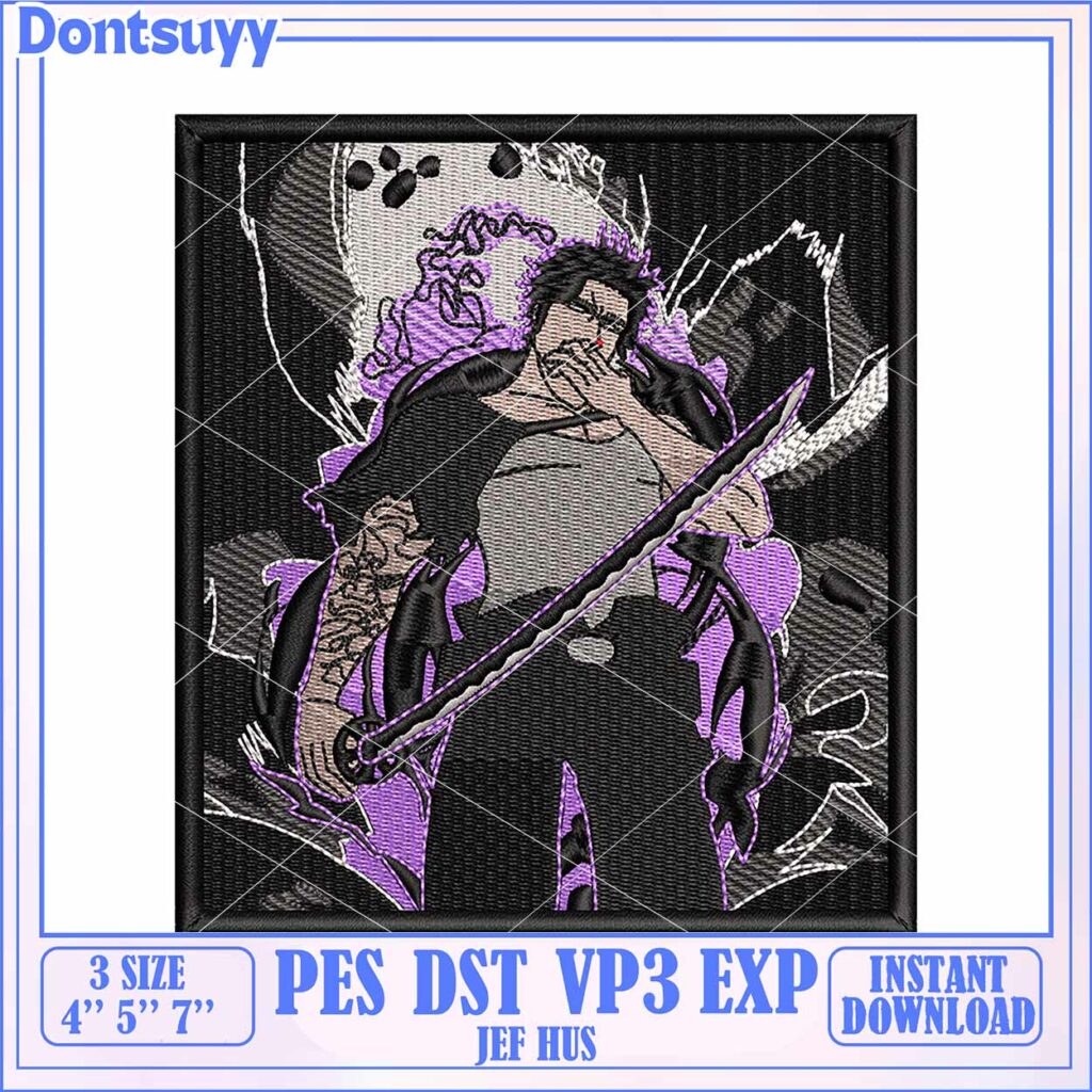 Unique Samurai Character Embroidery Design Instant Download File - High ...