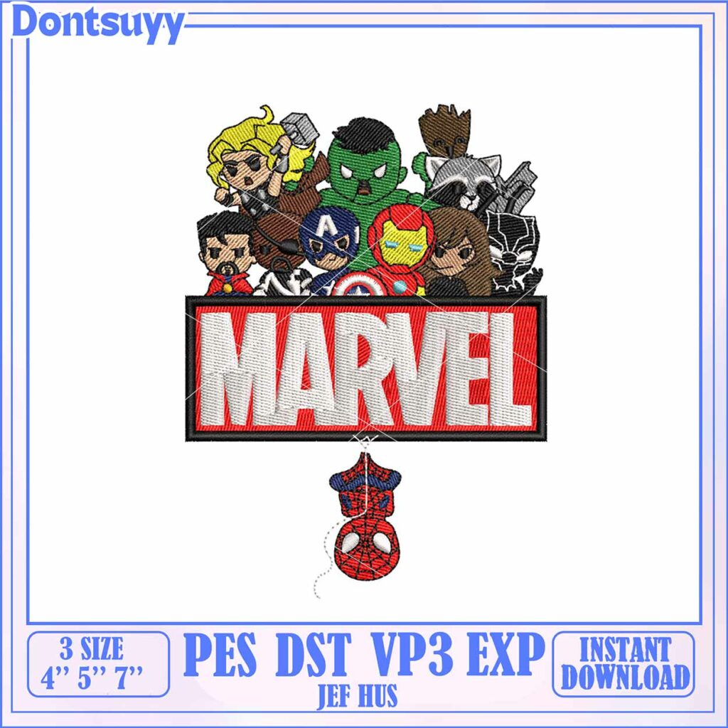 Marvel Superheroes Embroidery Design Instant Download PES DST VP3 ...