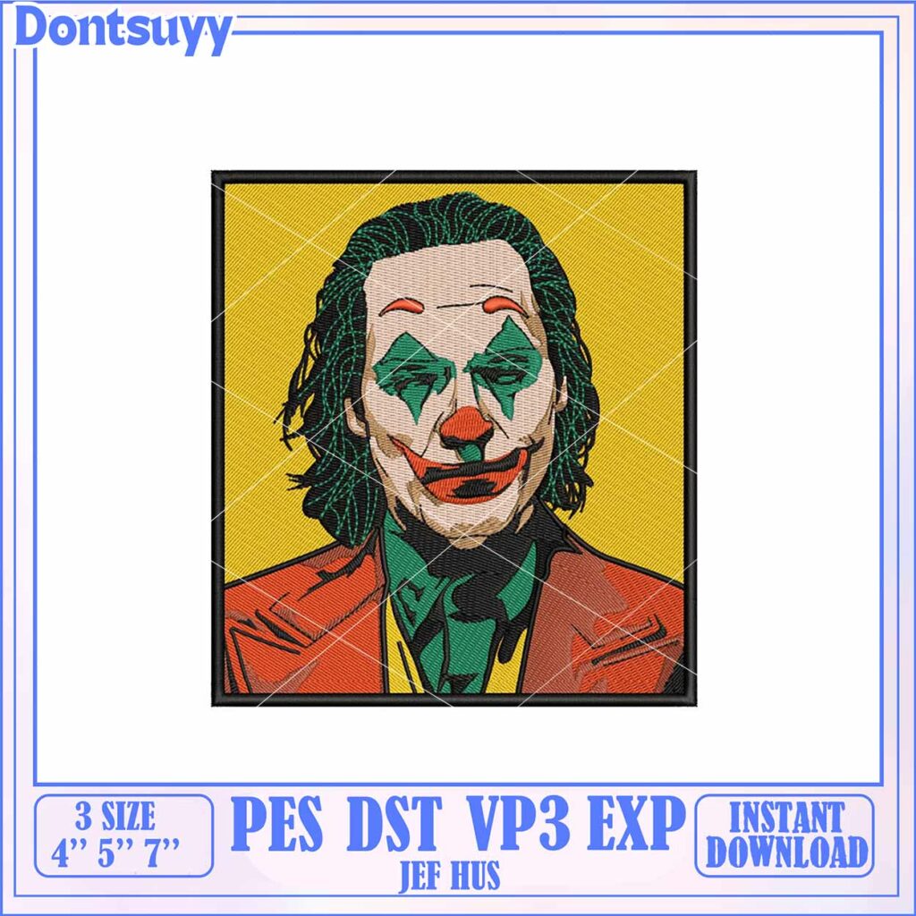 Joker Embroidery Design Instant Download for Machine Stitching - High ...