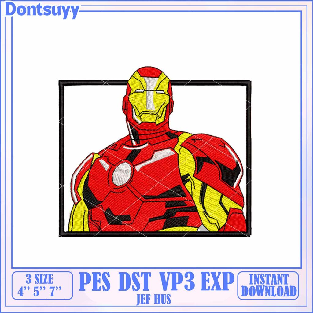 Iron Man Embroidery Design Instant Download File PES DST VP3 - High ...