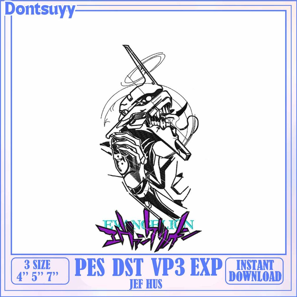Evangelion Mecha Embroidery Design Instant Download PES Format - High ...