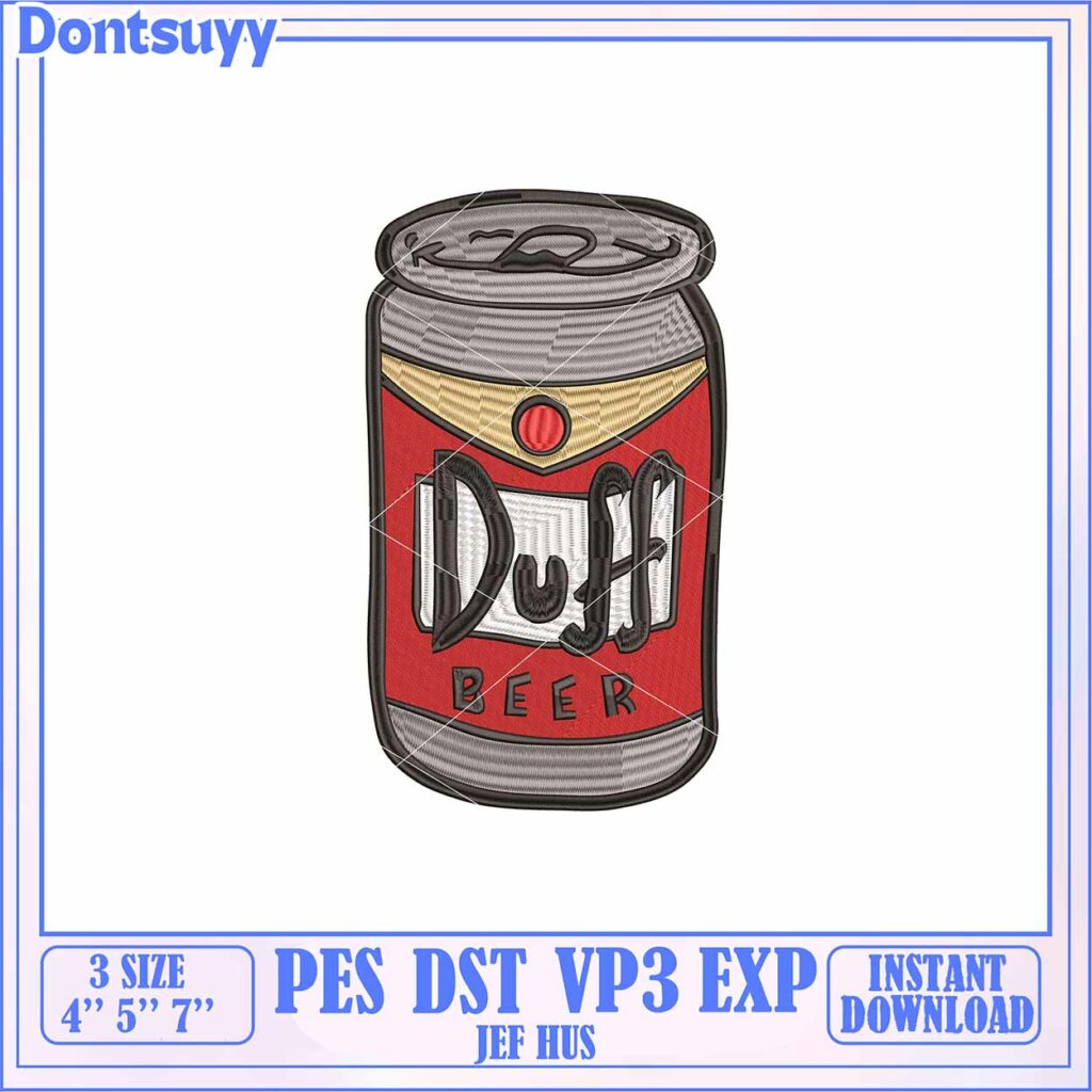 Duff Beer Embroidery Design Instant Download for Machines - High ...