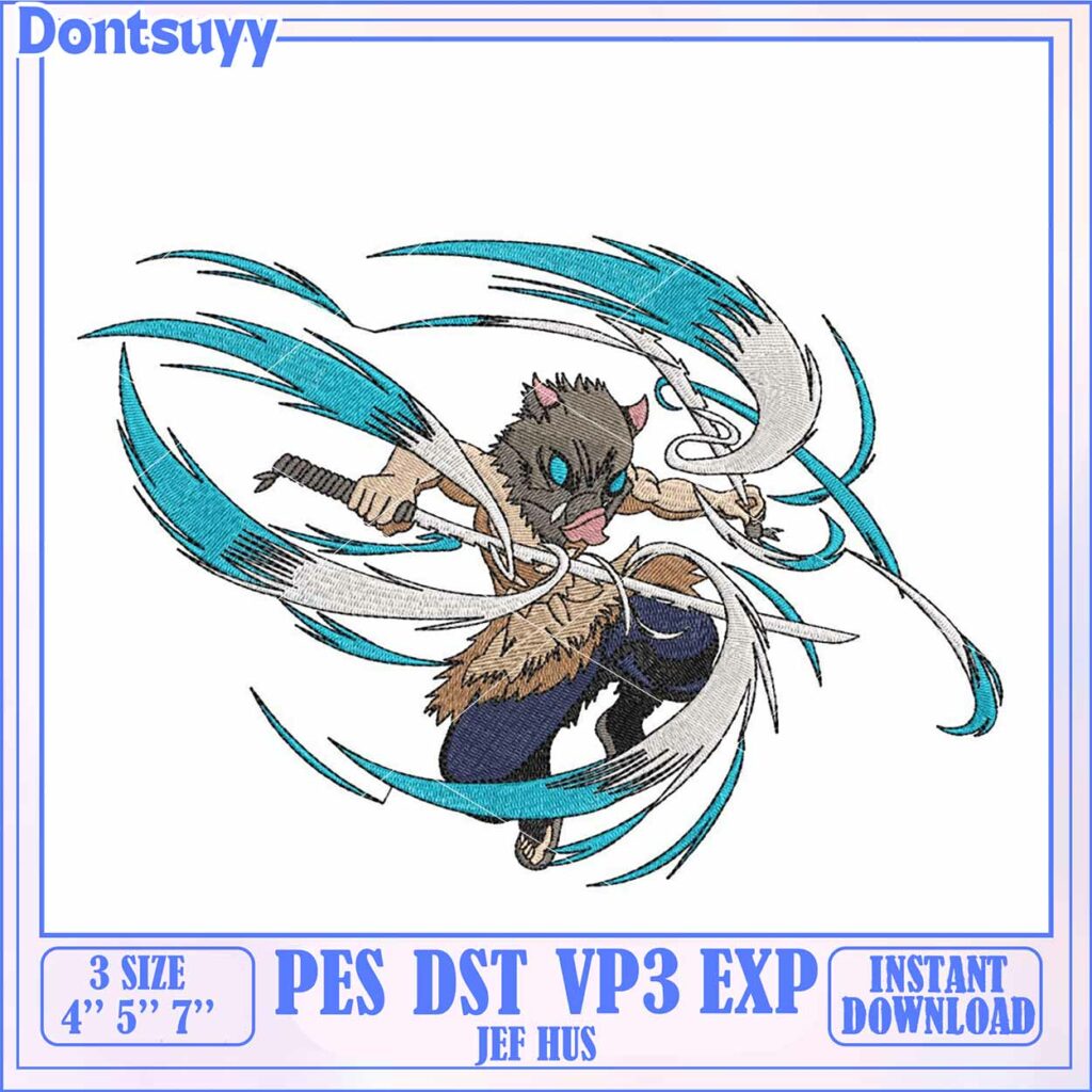 Dynamic Animal Character Embroidery Design Instant Download 4x5x7 ...