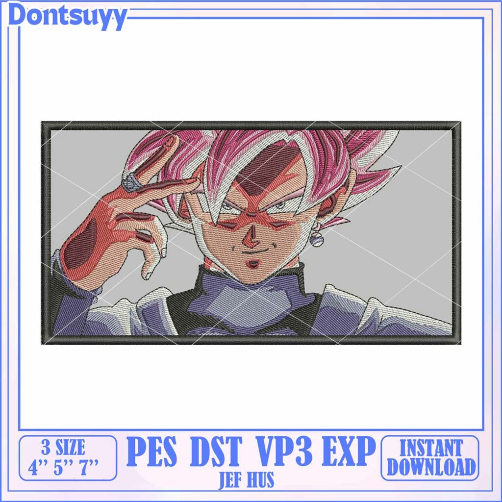 Dragon Ball Pink Haired Character Embroidery Design Download - High ...
