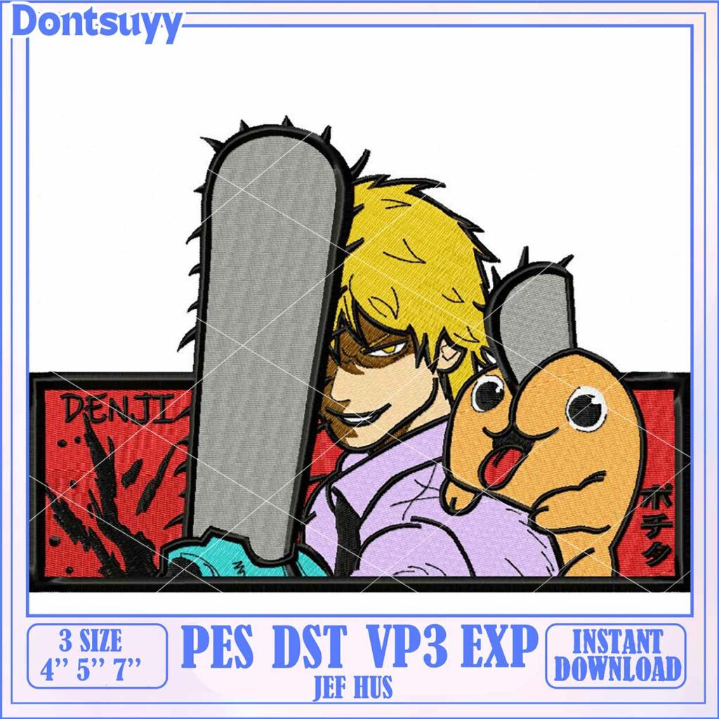 Denji Chainsaw Character Embroidery Design Instant Download Files ...