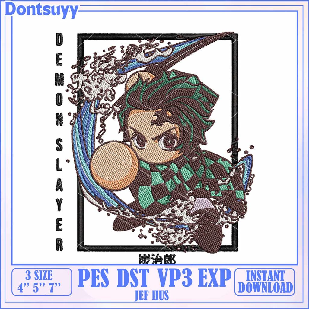 Demon Slayer Embroidery Design Instant Download for Sewing Projects ...