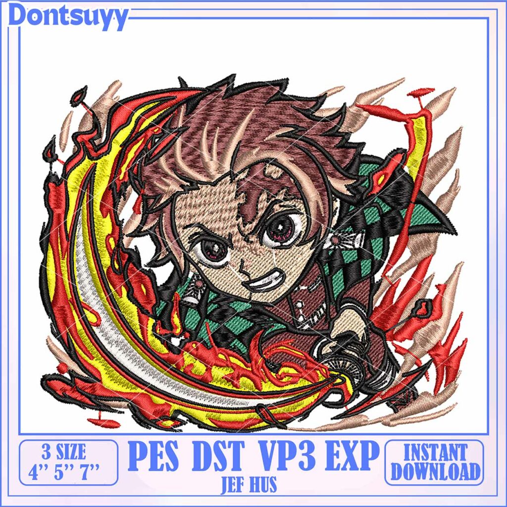 Demon Slayer Anime Embroidery Design Instant Download PES DST - High ...